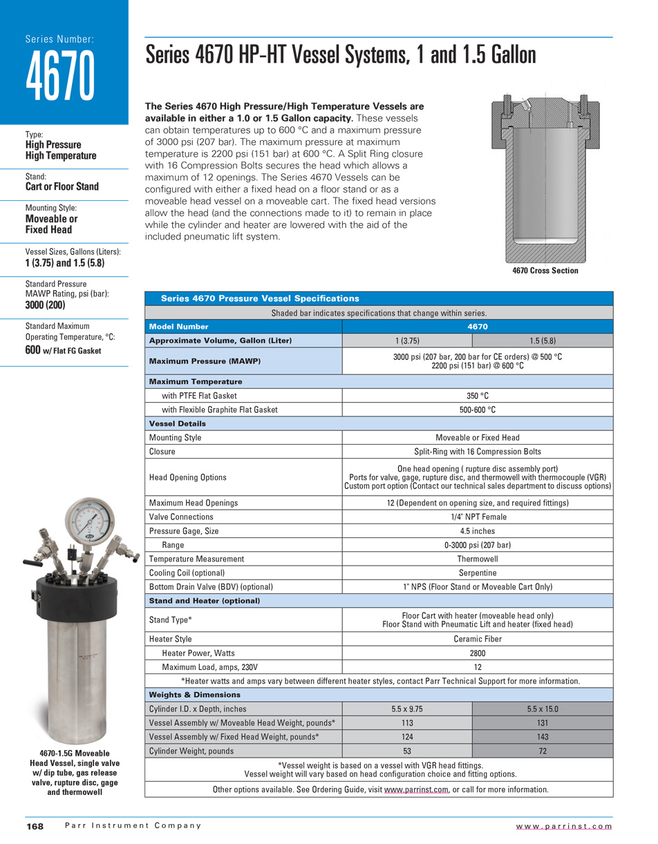 Series 4670 1&1.5 G HP/HT Reactor - Orbit Technologies Private Limited